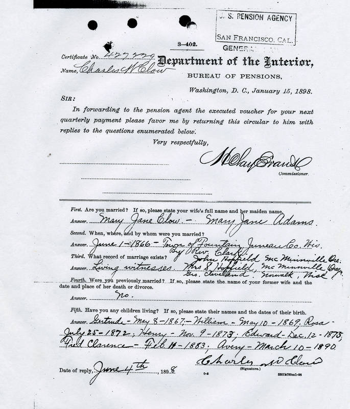 Charles Clow - Civil War Veterans Buried In Washington State