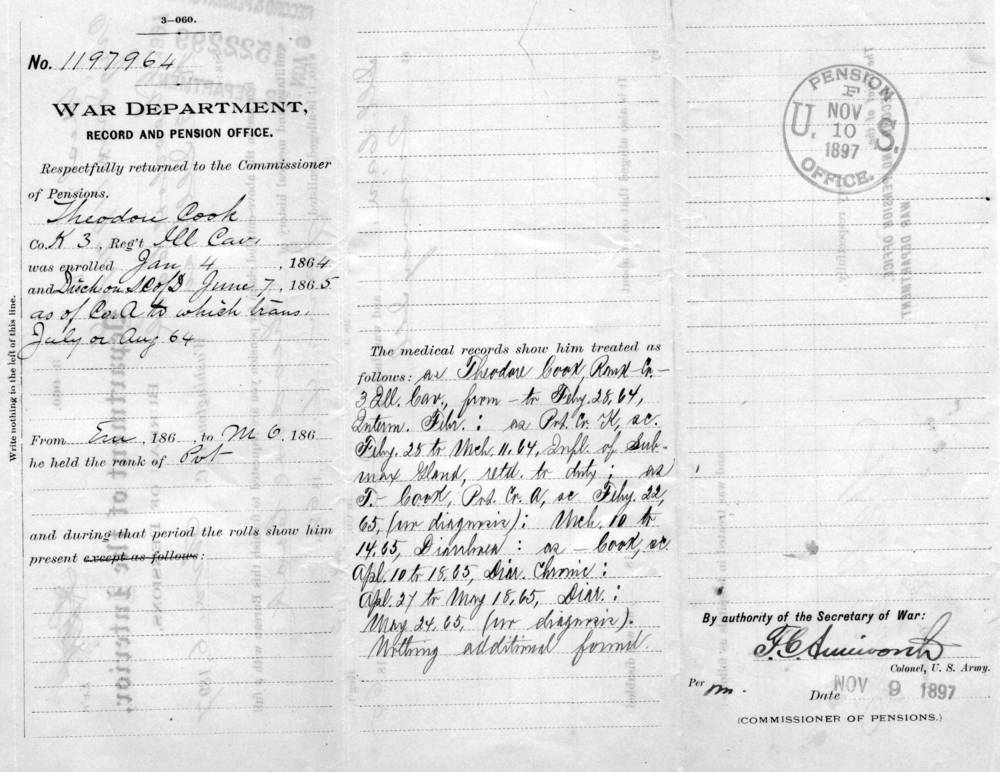 Theodore Cook - Civil War Veterans Buried In Washington State