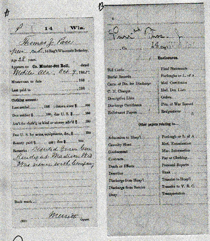 Thomas Parr - Civil War Veterans Buried In Washington State