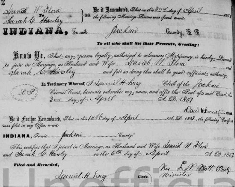 David Flora - Civil War Veterans Buried In Washington State