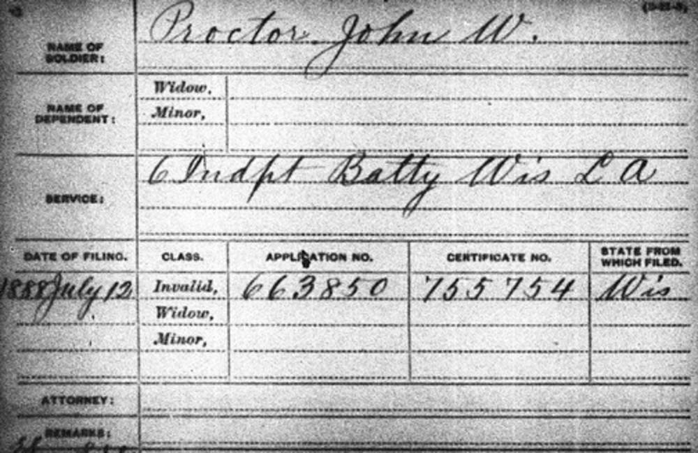 John Proctor - Civil War Veterans Buried In Washington State