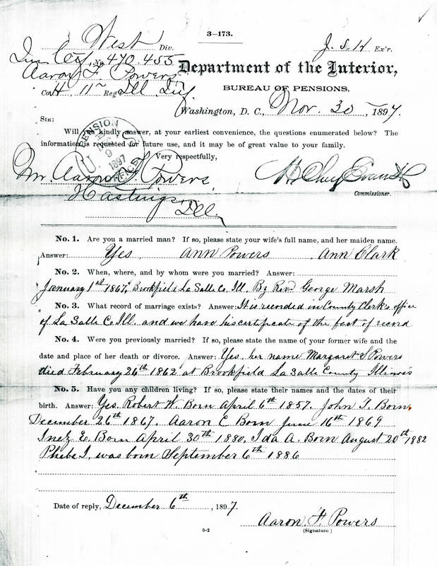 Aaron Powers - Civil War Veterans Buried In Washington State